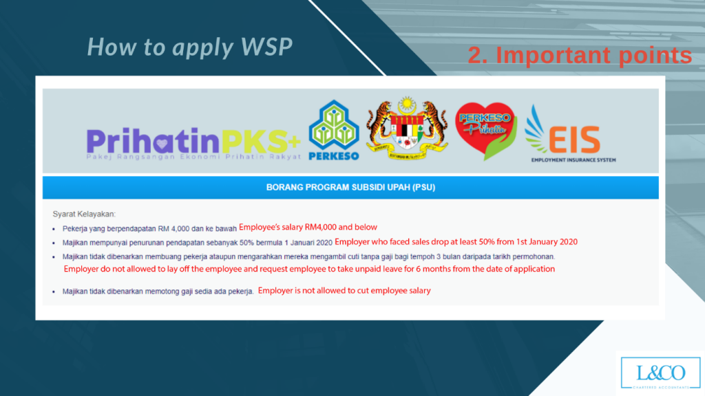 Wage Subsidy Programme (WSP) - L & Co