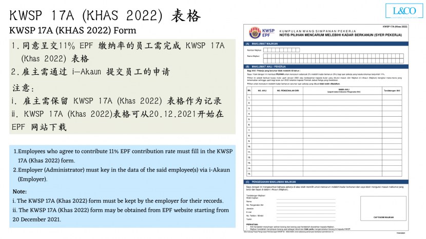 维持EPF 11%缴纳率申请步骤 | L&Co Accountants