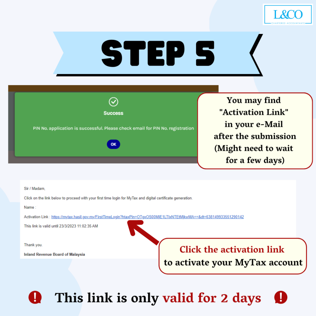 MyTax Account Registration Guidance - L & Co