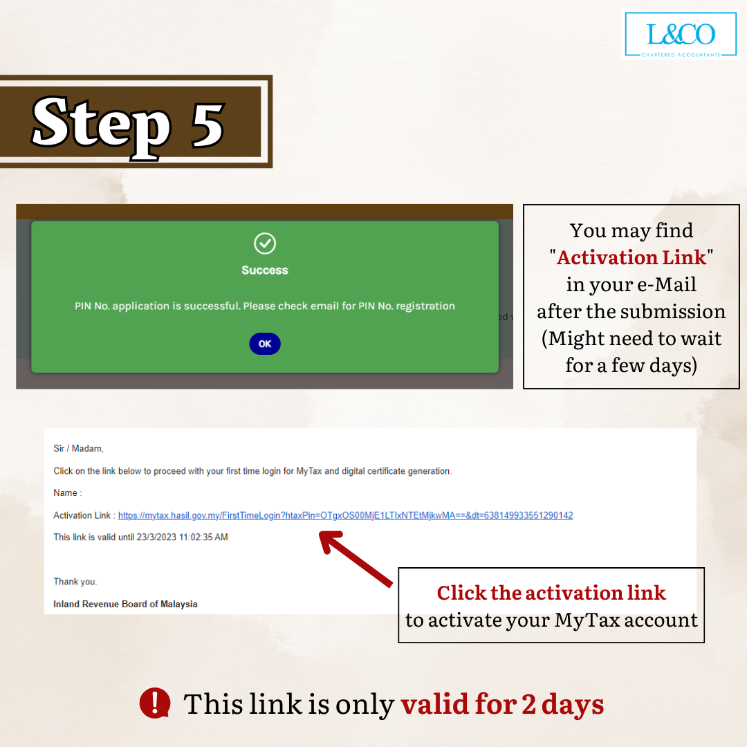Steps to Register MyTax e-Filing Account - L & Co