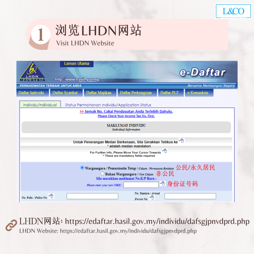 Income Tax Number Registration Steps - L & Co