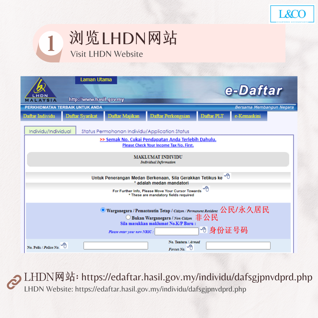 Income Tax Number Registration Steps - L & Co