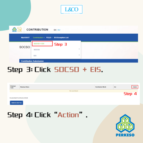 SOCSO & EIS submission and payment methods - L & Co