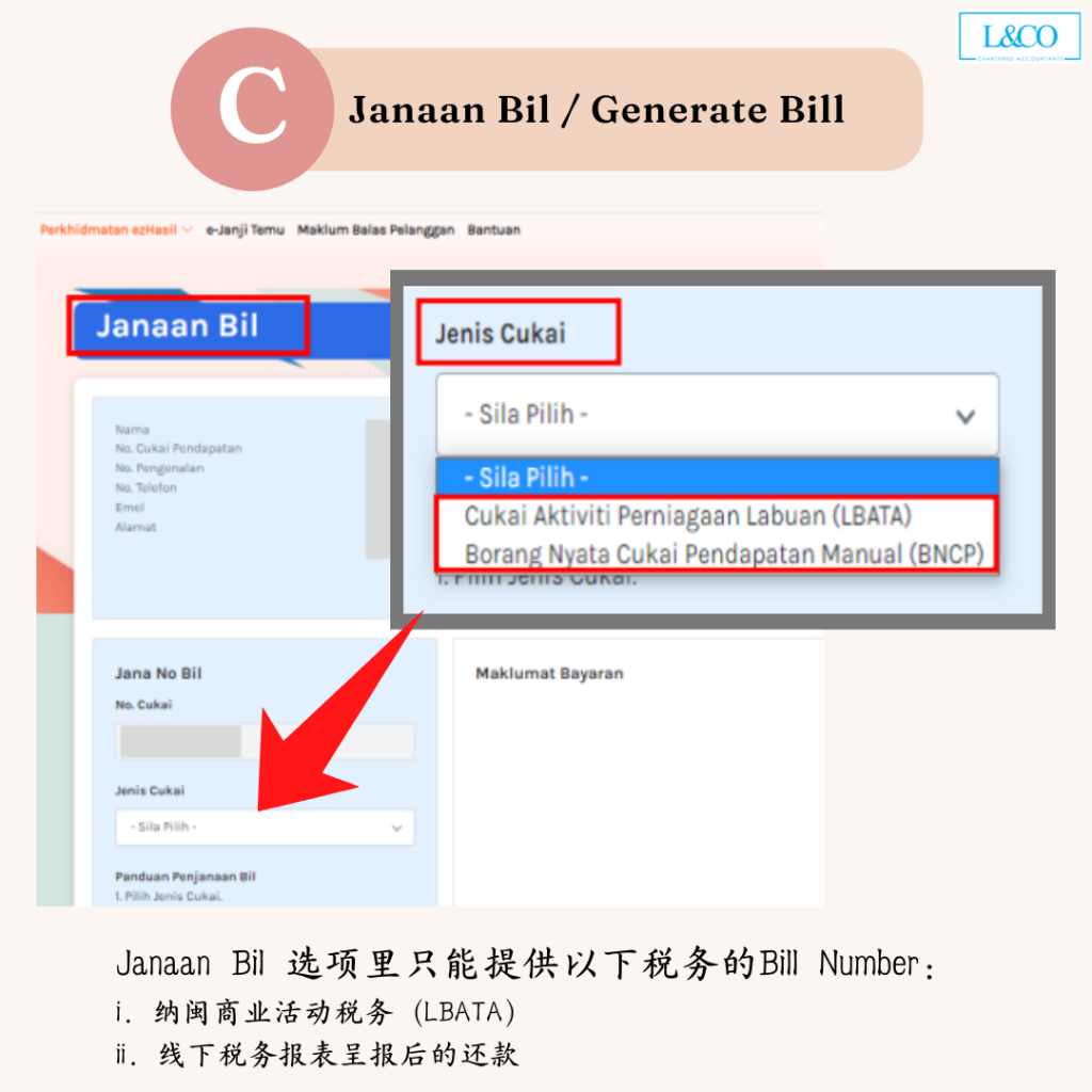 LHDN新条例：所有税务还款都需要Bill Number - L & Co