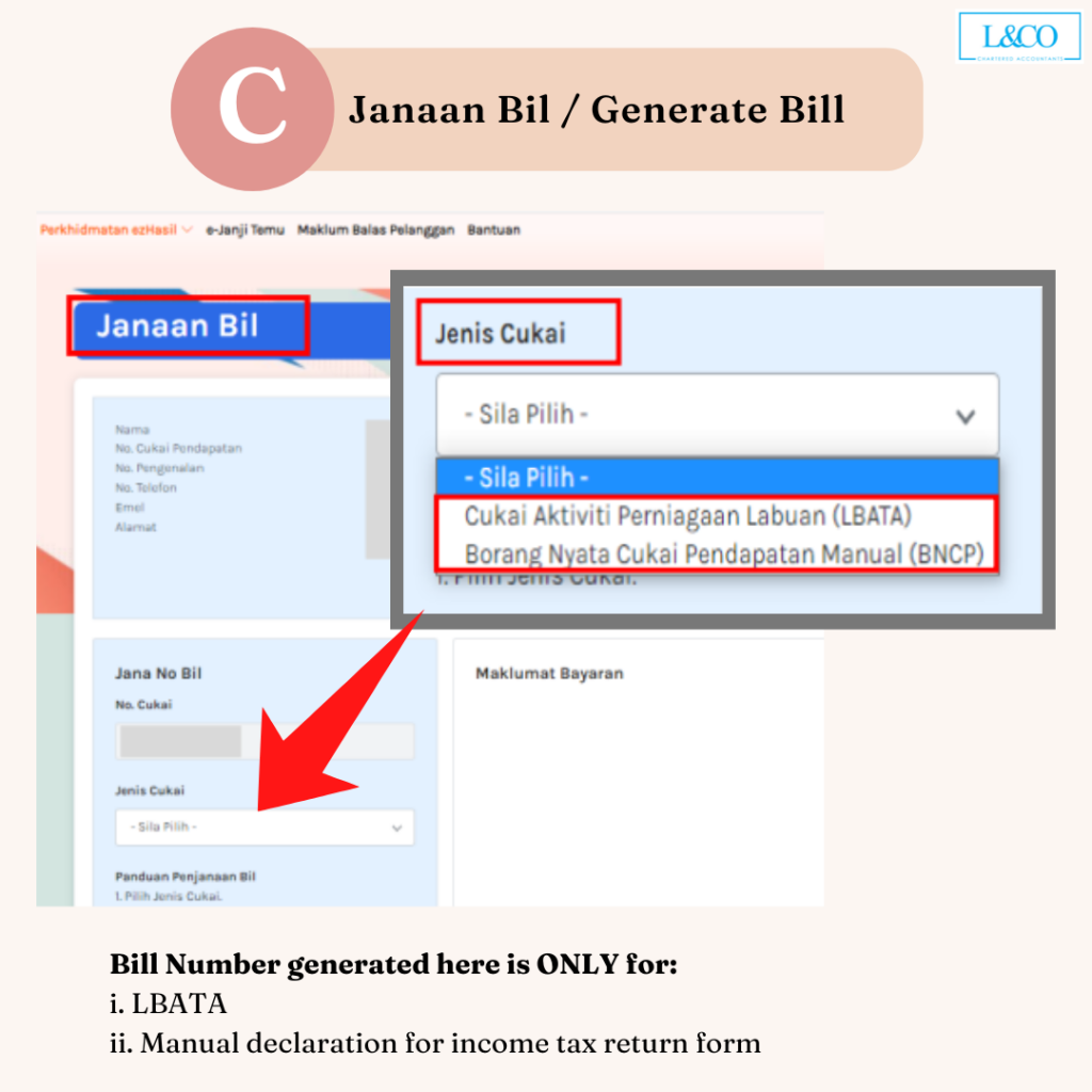 Bill Number is Required for ALL Tax Payment - L & Co