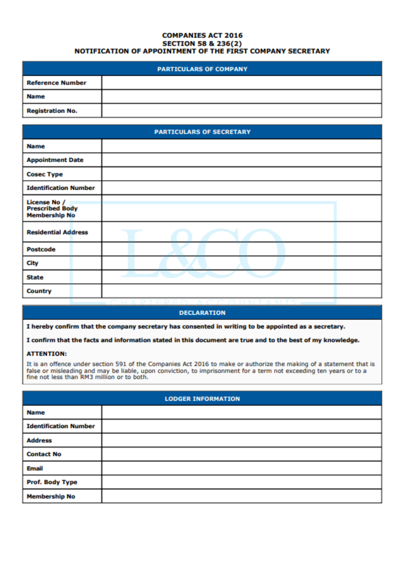 SSM Forms vs Sections - L & Co