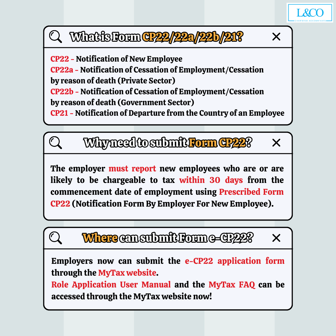 [The Latest Mandatory Regulation of LHDN] - Form CP22 now can only be ...