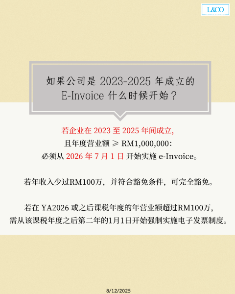 E-Invoice 最新更新懒人包-L&Co Accountants