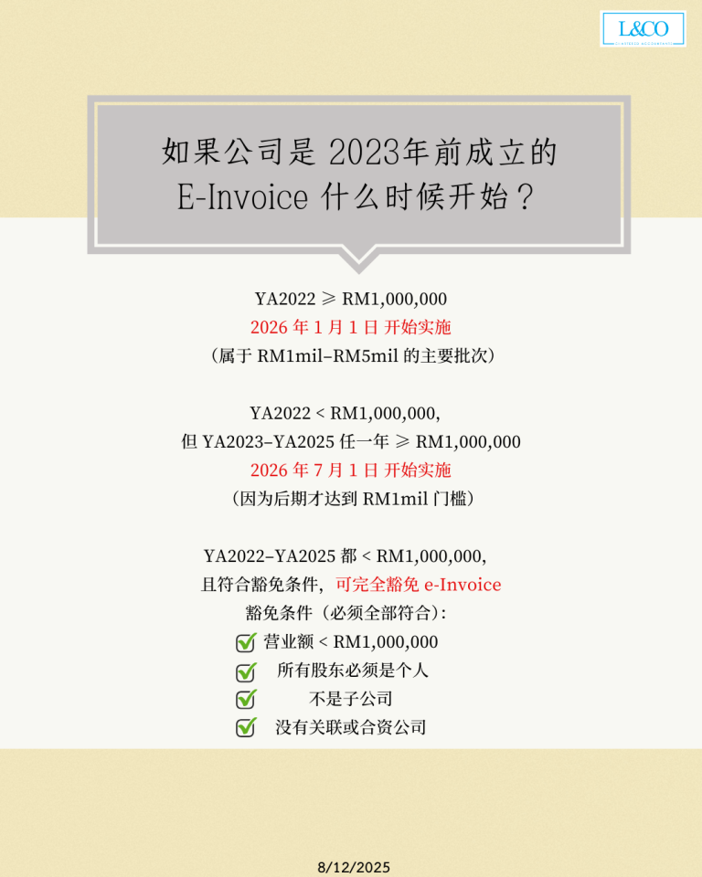 E-Invoice 最新更新懒人包-L&Co Accountants