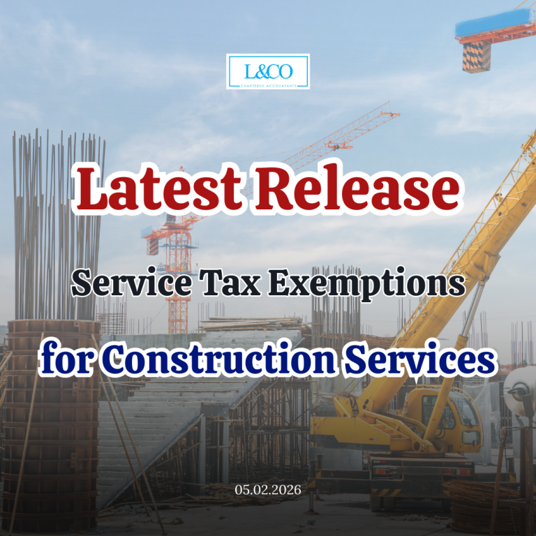 Service Tax Exemptions for Construction Services - L & Co Chartered ...